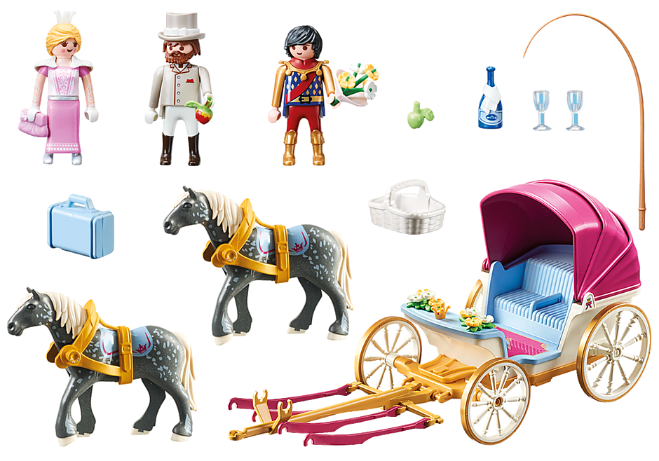 PLAYMOBIL PRINCESS CALECHE ET COUPLE ROYAL 60PCS-4à10ANS – Orca