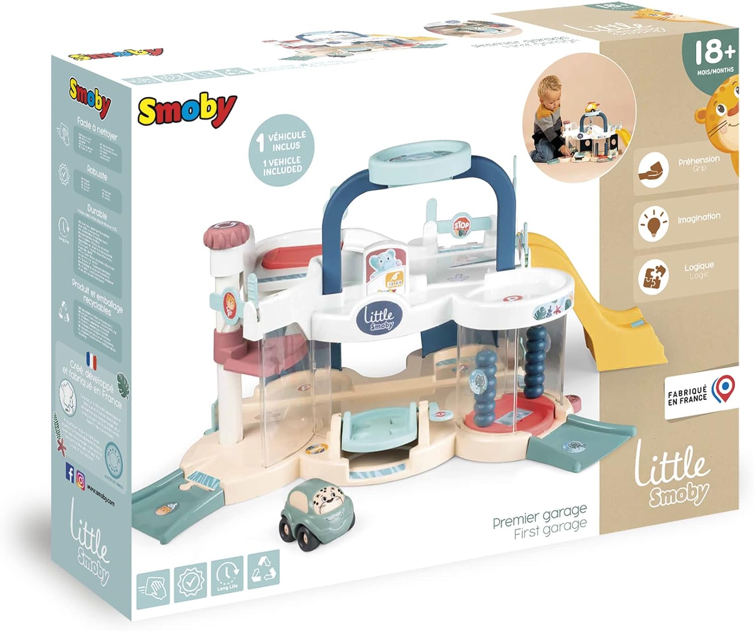 SMOBY-PREMIER GARAGE-1 VOITURE+ACCESSOIRES – Orca