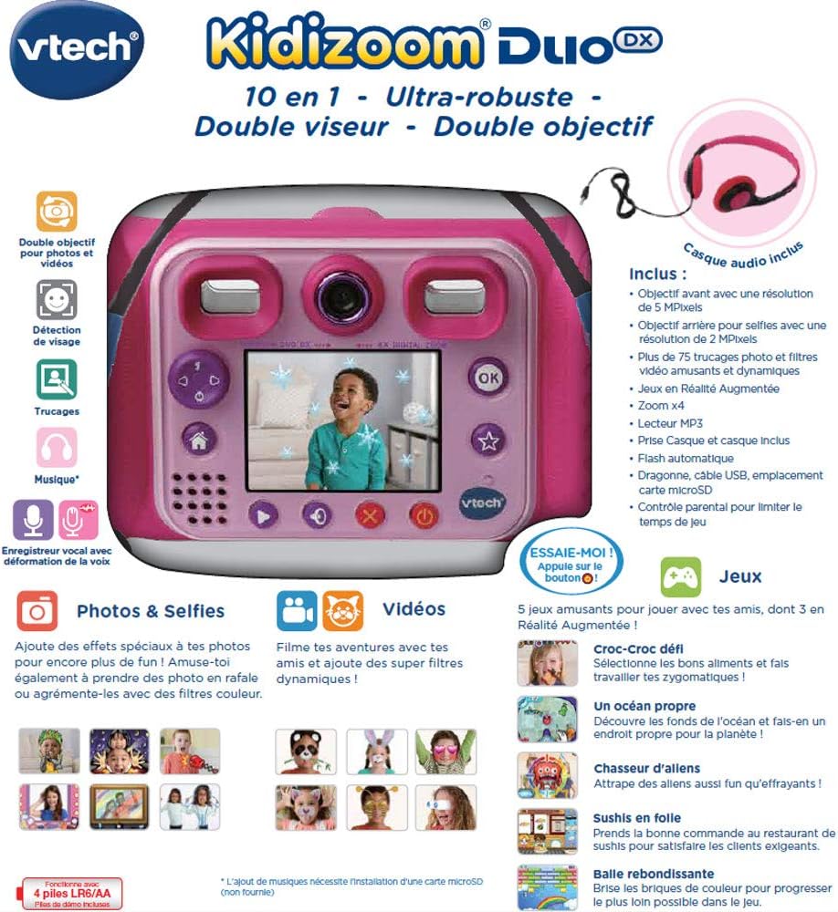 VTECH-KIDIZOOM DUO DX 10EN1-ROSE+3ANS – Orca