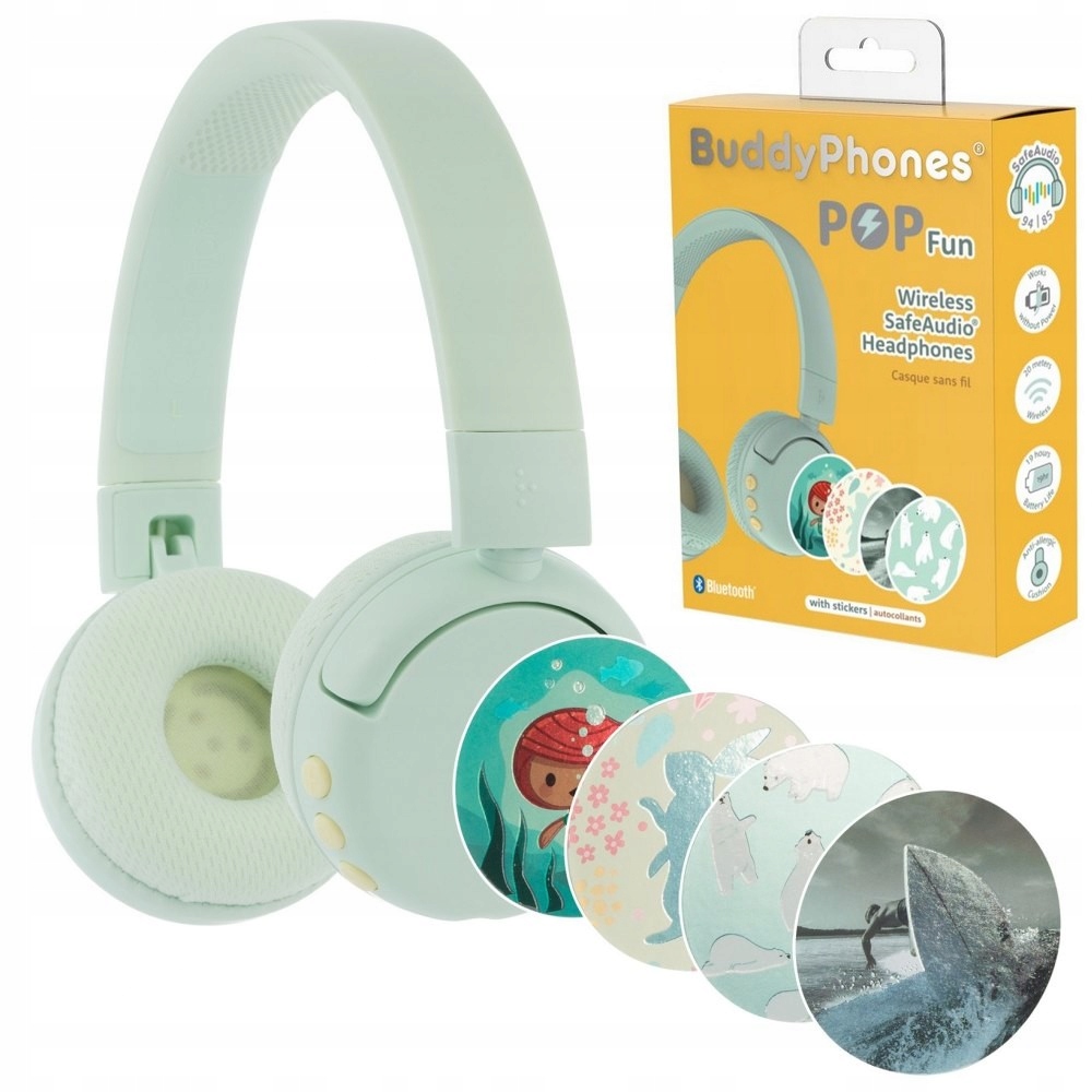 Ecouteurs buddy phones pop fun casque sans fil vert-buddy phones – Orca
