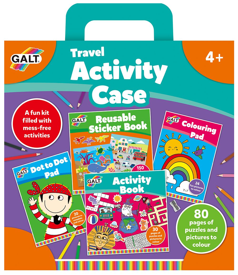 JEU DE COLORIAGE TRAVEL-ACTIVITY CASE-80 PAGES+4ANS-GALT – Orca
