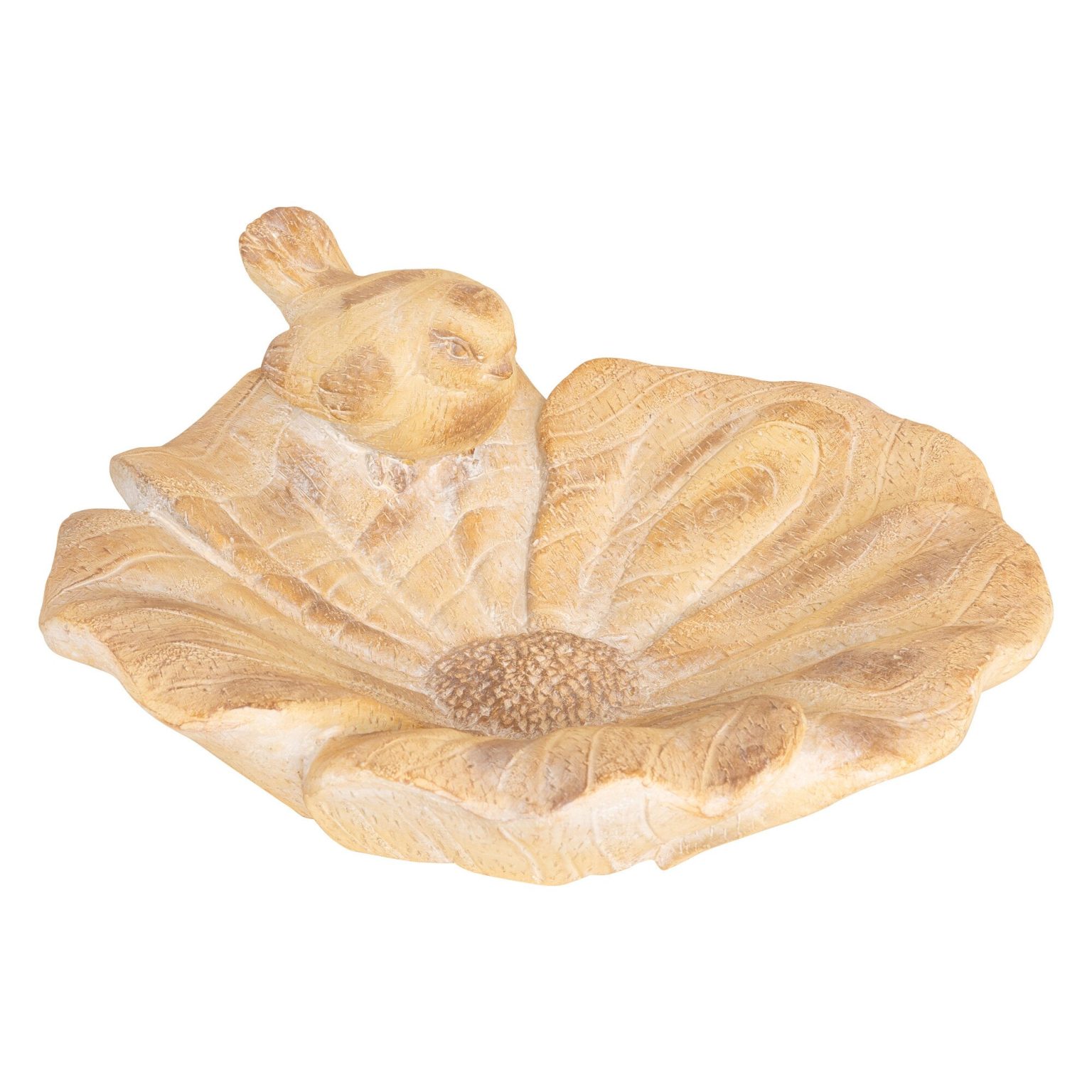 Centre de table en résine rond-36cm-deco oiseau-beige – Orca